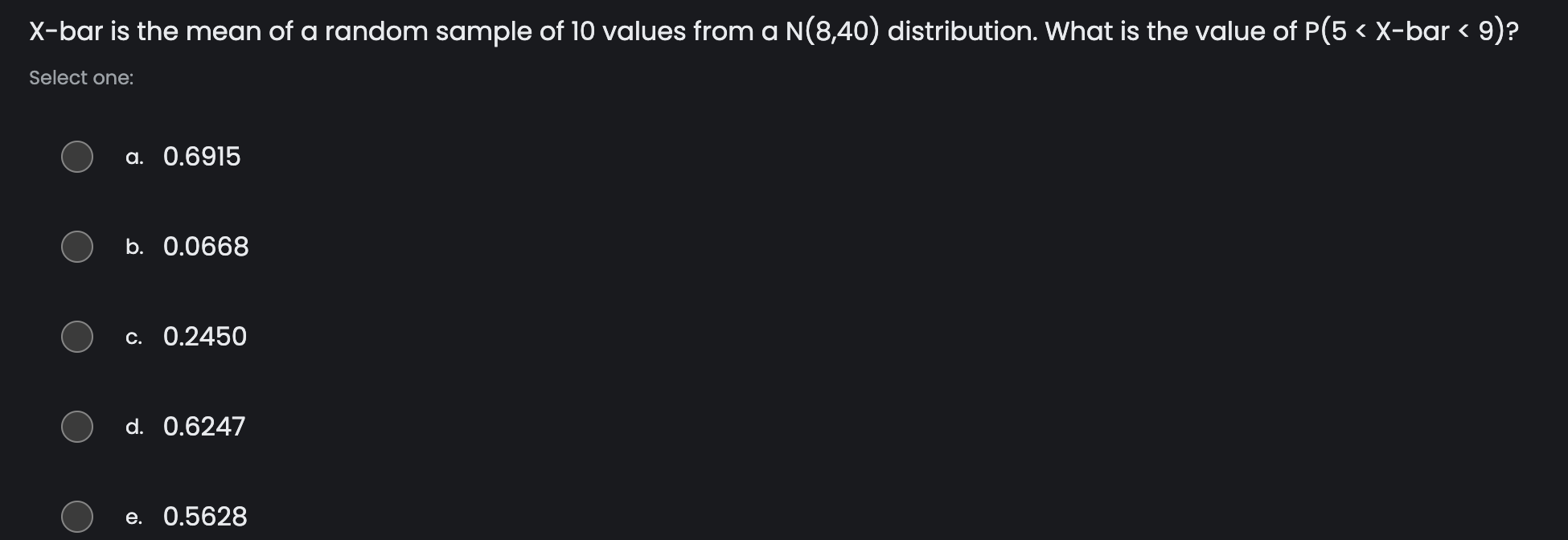 Solved x-bar is the mean of a random sample of 10 ﻿values | Chegg.com