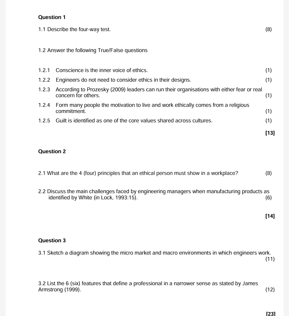 Solved Question 11 1 ﻿describe The Four Way Test 8 1 2