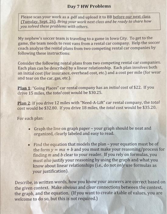 Solved Day 7 HW Problems Please scan your work as a pdf and | Chegg.com