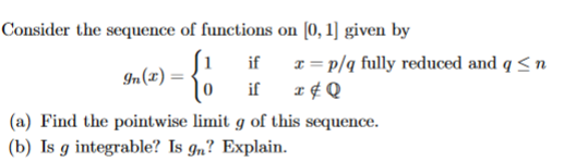 Solved Consider the sequence of functions on 0,1 ﻿given | Chegg.com