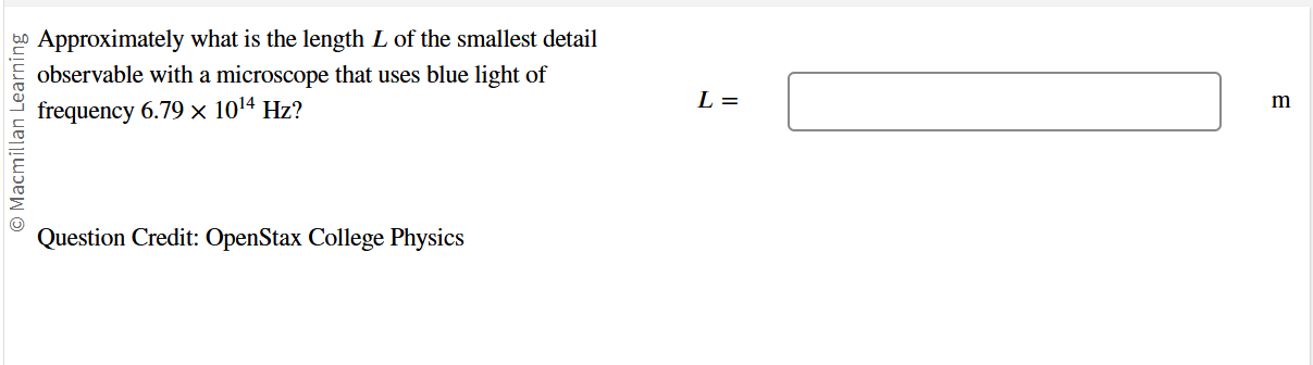 Solved Approximately what is ﻿the length L of ﻿the smallest | Chegg.com