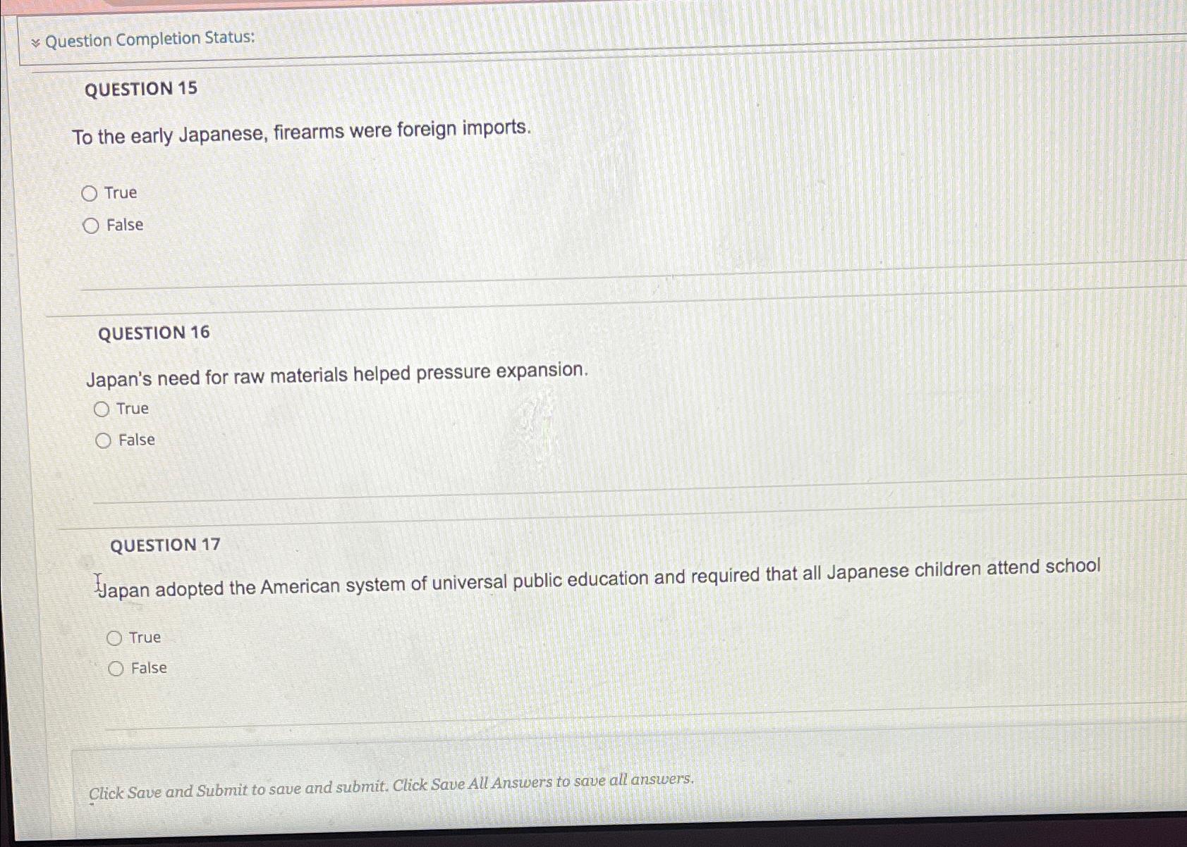 Solved ~~ Question Completion Status:QUESTION 15To the early | Chegg.com