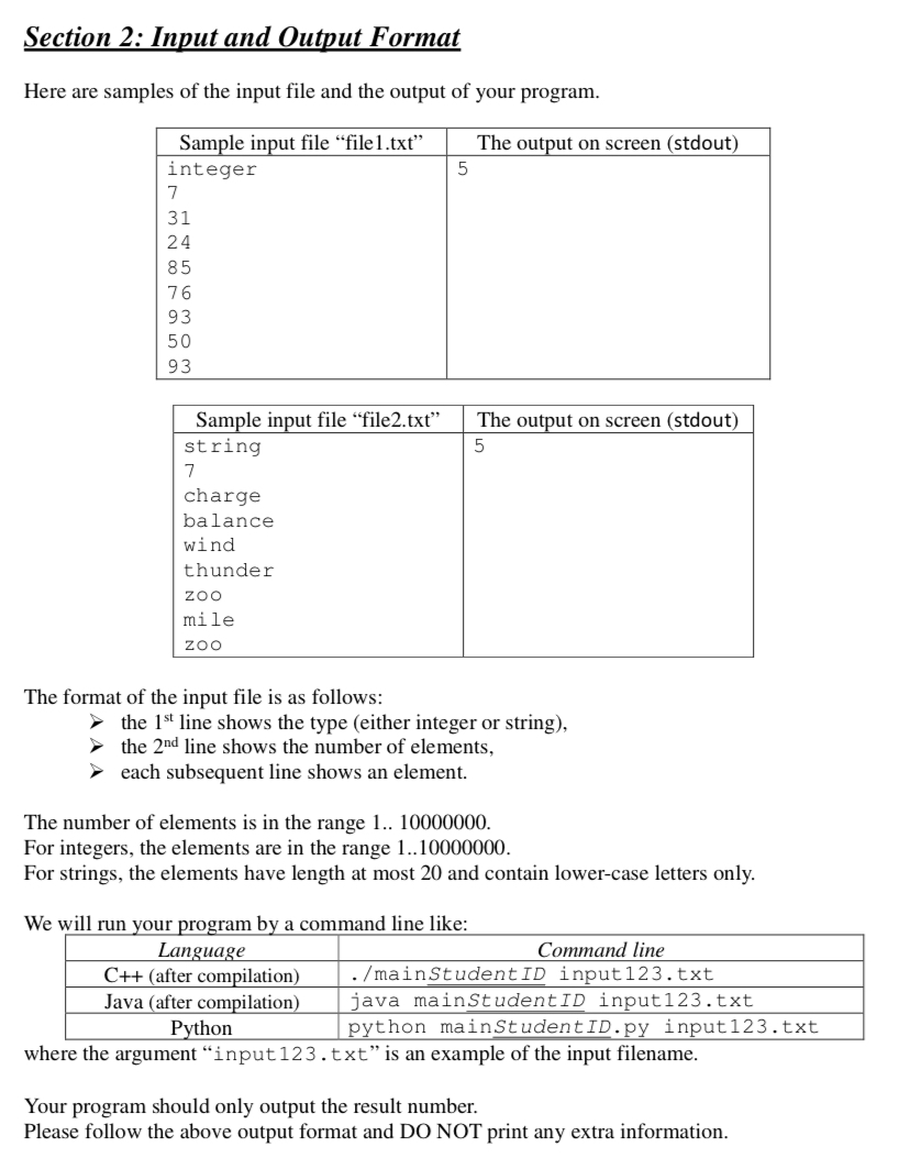 Solved Section 2 Input And Output Formathere Are Samples Of