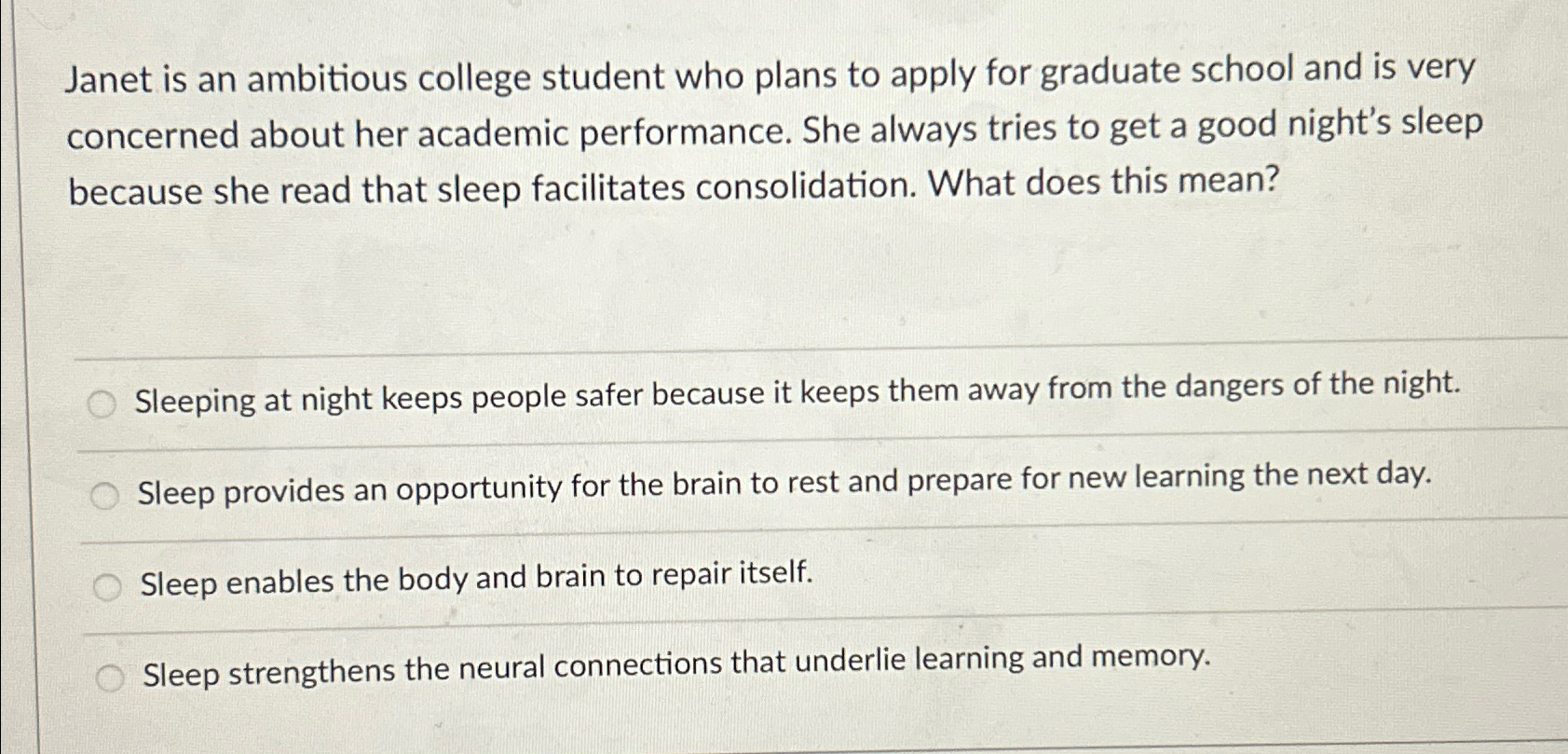 Solved Janet is an ambitious college student who plans to | Chegg.com