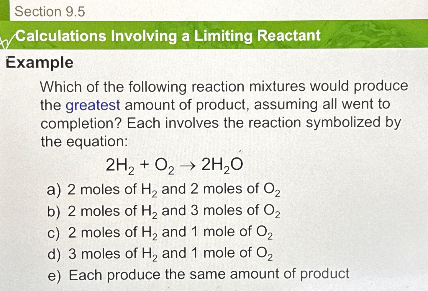 Solved Section 9.5Calculations Involving a Limiting | Chegg.com