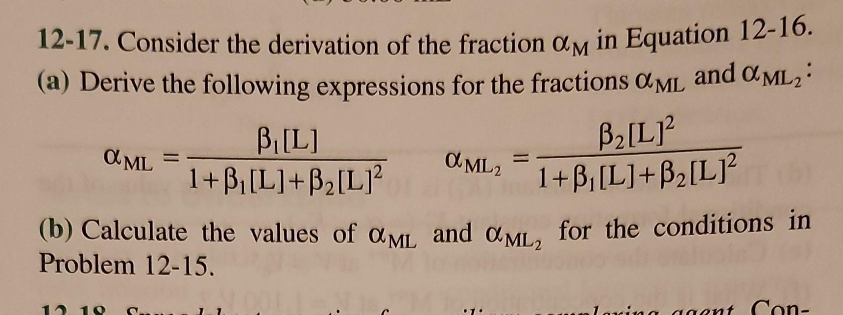 12-17. Consider the derivation of the fraction αM in | Chegg.com