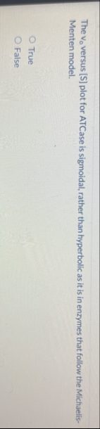 Solved The v0 ﻿versus [S] ﻿plot for ATCase is sigmoidal, | Chegg.com