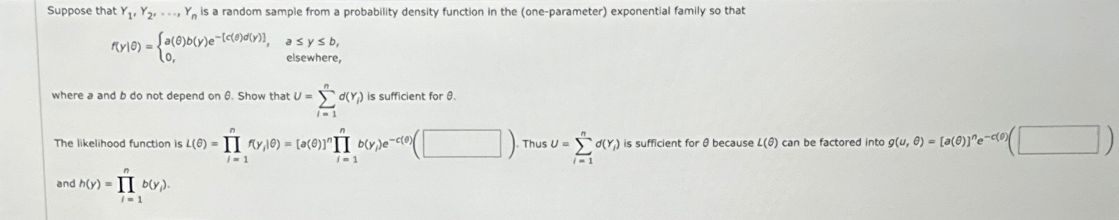 Solved Suppose that Y1,Y2,dots,Yn ﻿is a random sample from a | Chegg.com