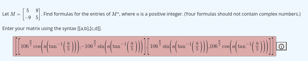 Solved Let M=[59-95]. ﻿Find formulas for the entries of Mn, | Chegg.com