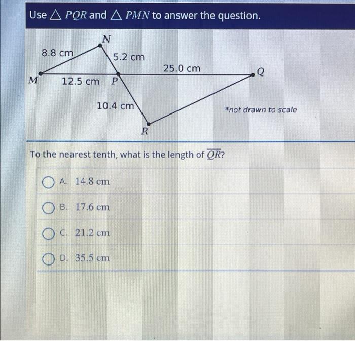 Solved Use A PQR and APMN to answer the question. N 8.8 cm | Chegg.com