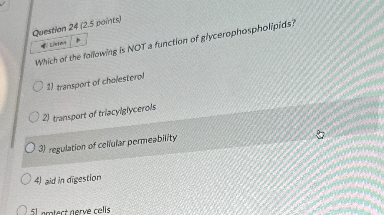 Solved Question 24 (2.5 ﻿points)ListenWhich of the following | Chegg.com