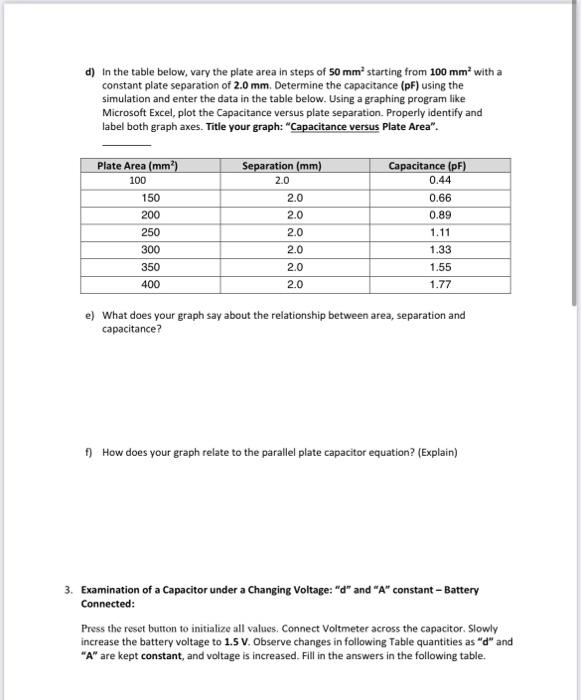 Solved Part 1: Parallel Plate Capacitor - Battery Connected | Chegg.com
