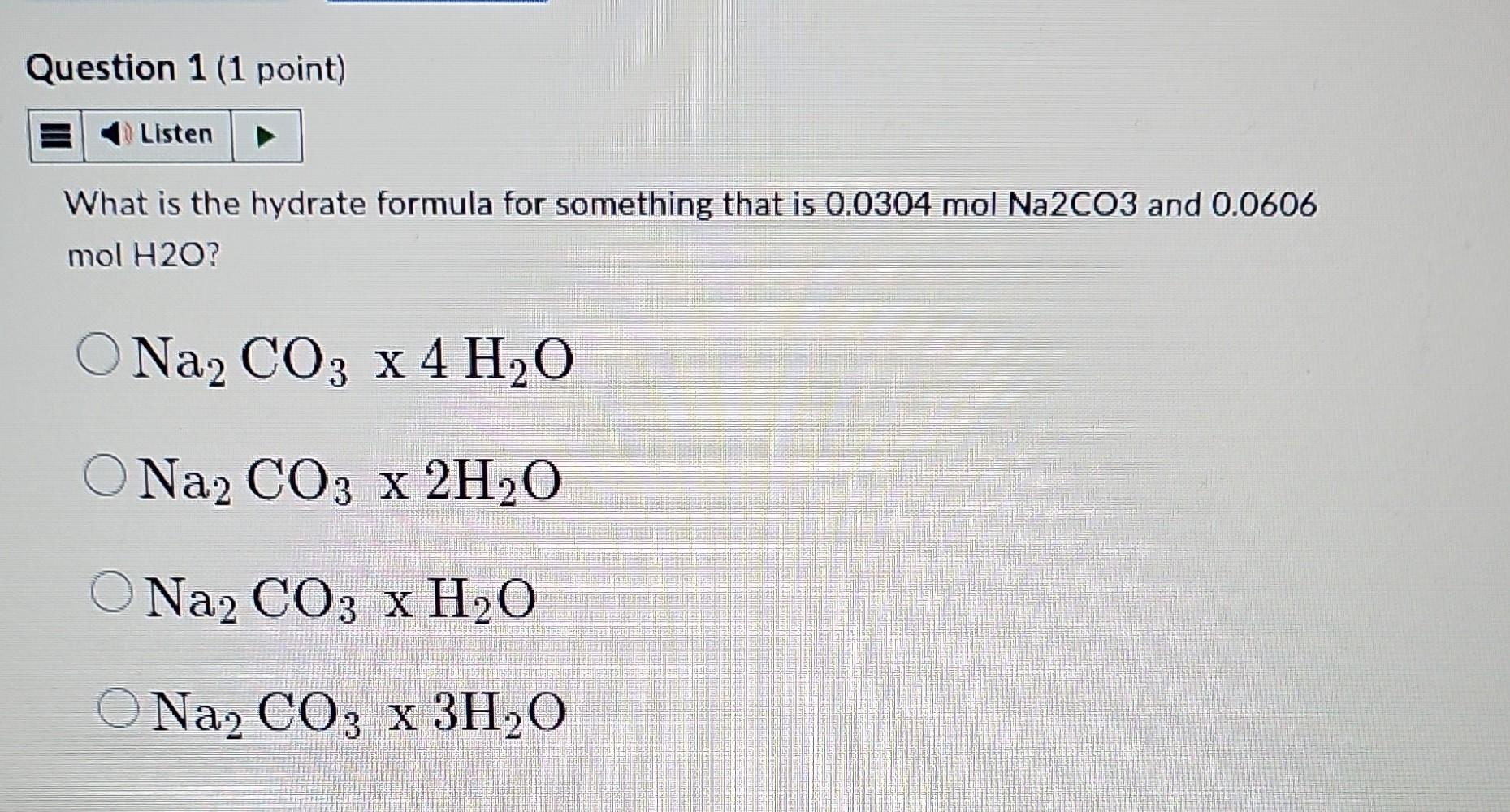 Solved What is the hydrate formula for something that is | Chegg.com