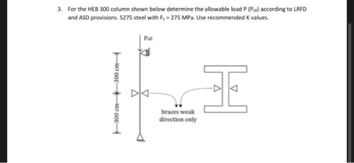 Solved 3. For the HEB 300 column shown below determine the | Chegg.com