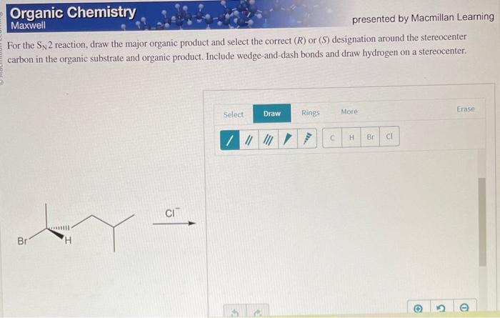 Solved For the SN2 reaction, draw the major organic product | Chegg.com