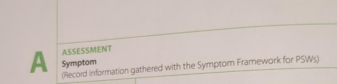 Solved AASSESSMENTSymptom(Record information gathered with | Chegg.com
