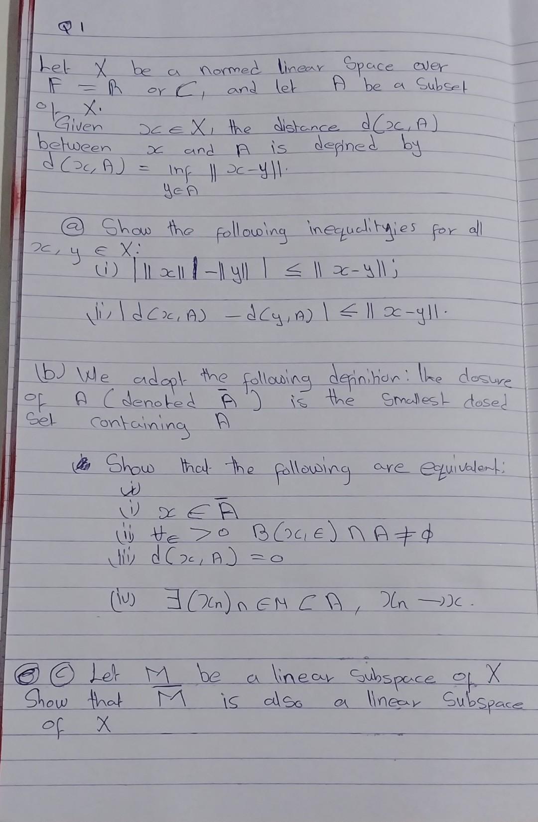 Solved Let X be a normed linear Space over F=R or C, and let | Chegg.com Solved Let X be a normed linear Space over F=R or C, and let | Chegg.com