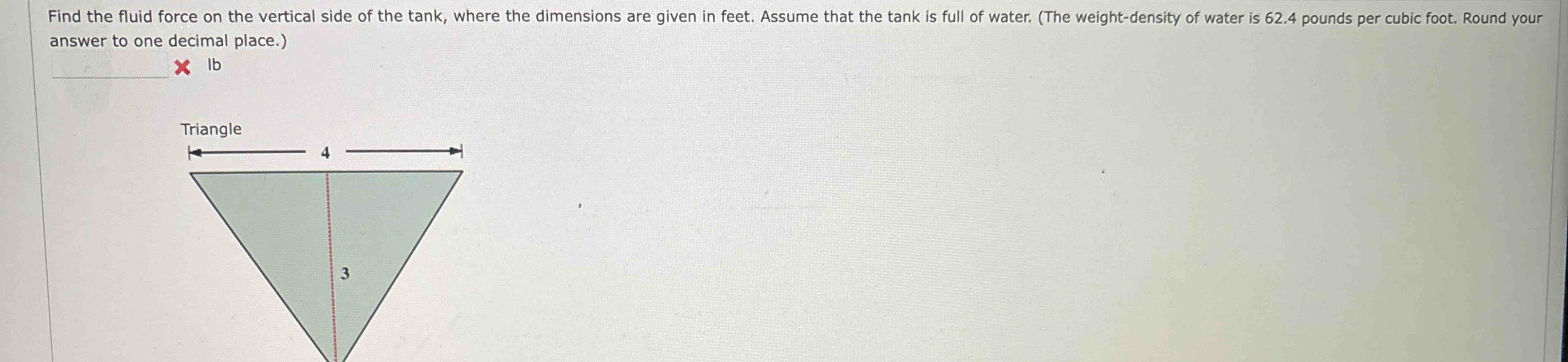Solved Find the fluid force on the vertical side of the | Chegg.com