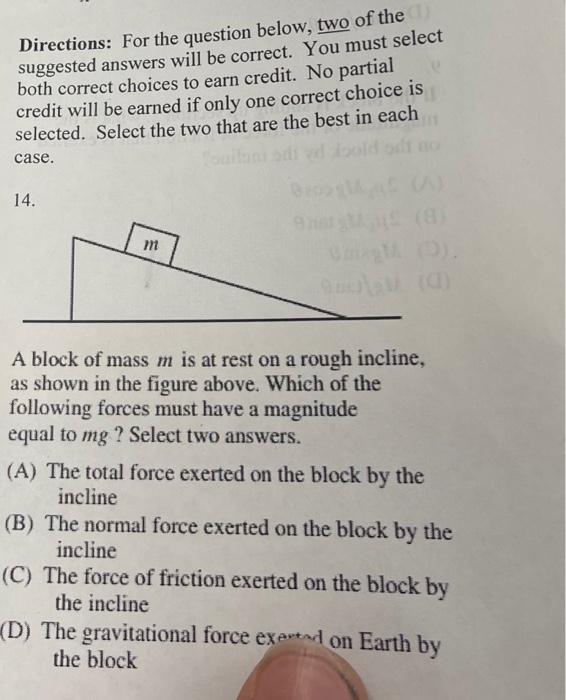 Solved Directions: For the question below, two of the (1) | Chegg.com