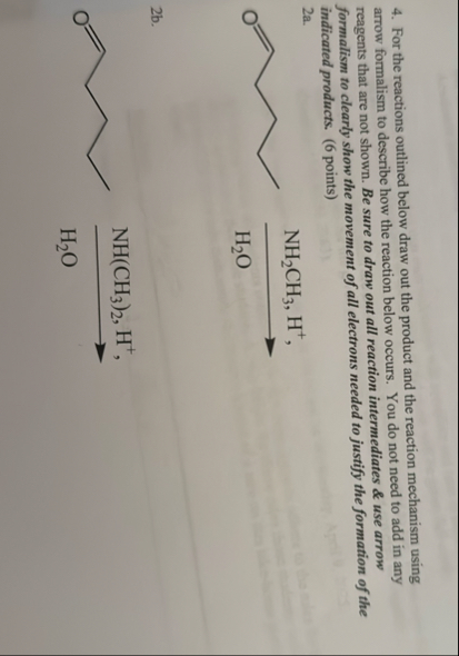 Solved For the reactions outlined below draw out the product | Chegg.com
