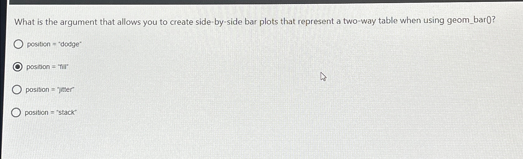 Solved What is the argument that allows you to create | Chegg.com