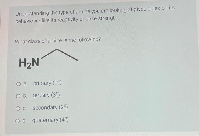 Solved Understanding the type of amine you are looking at | Chegg.com