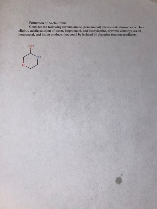 Solved Formation of Acetal/Imine Consider the following | Chegg.com