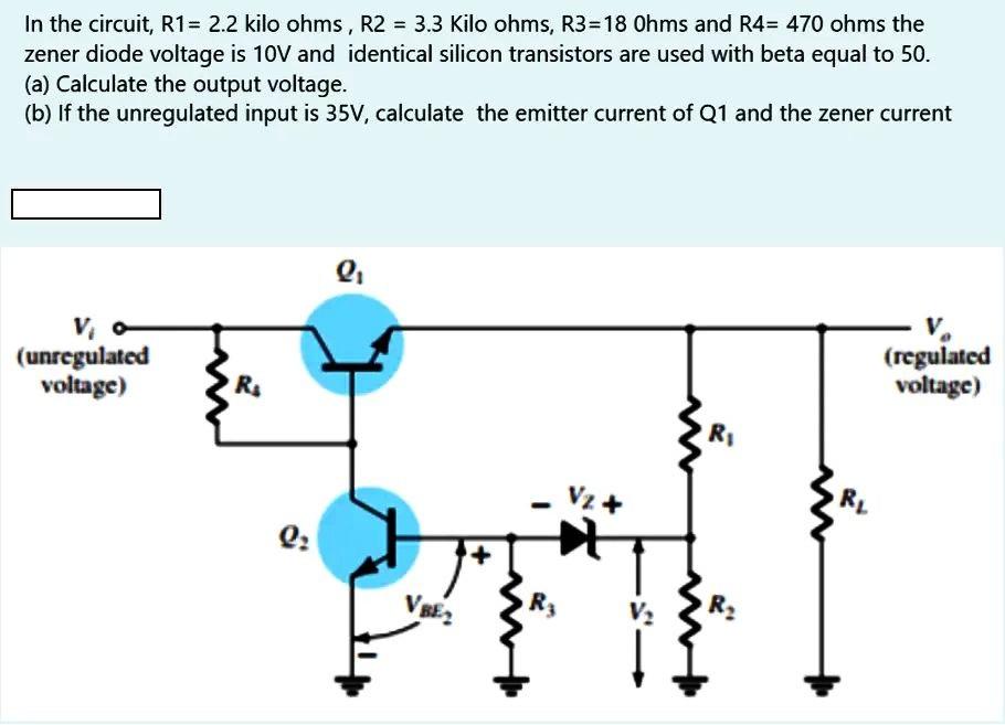 Solved In the circuit, R1= 2.2 kilo ohms, R2 = 3.3 Kilo | Chegg.com