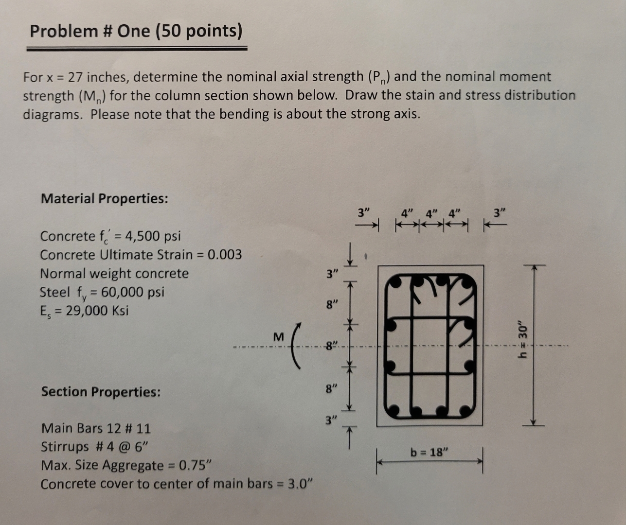 Solved Problem # One (50 ﻿points)For x=27 ﻿inches, determine | Chegg.com