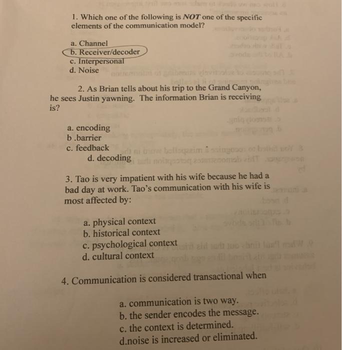 Solved 1. Which one of the following is NOT one of the | Chegg.com