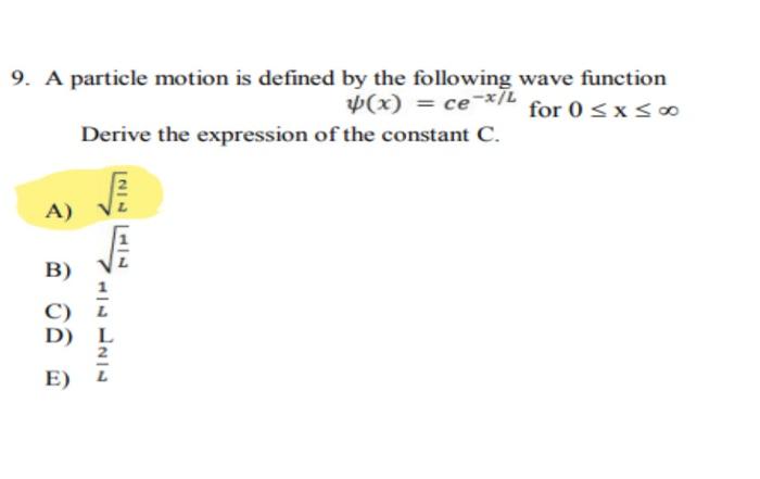 Solved 9. A particle motion is defined by the following wave | Chegg.com