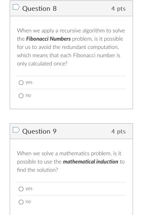 Solved When we apply a recursive algorithm to solve the | Chegg.com