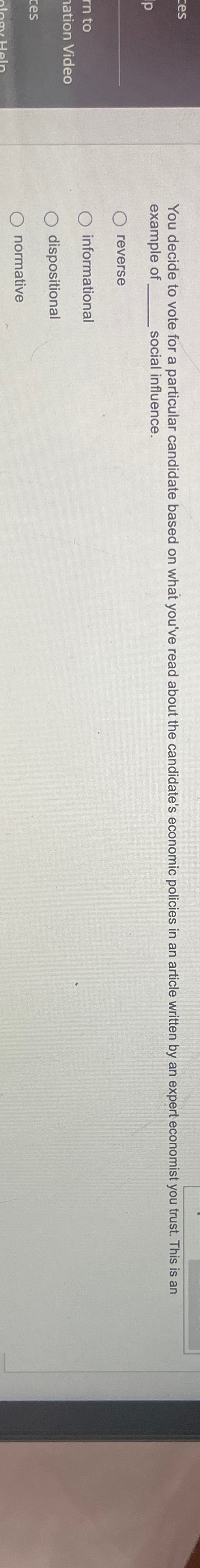 Solved You decide to vote for a particular candidate based | Chegg.com