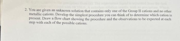 Solved 2. You are given an unknown solution that contains | Chegg.com