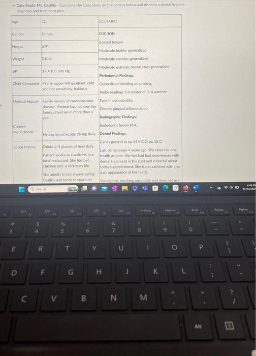 Solved case studies for dental hygiene | Chegg.com
