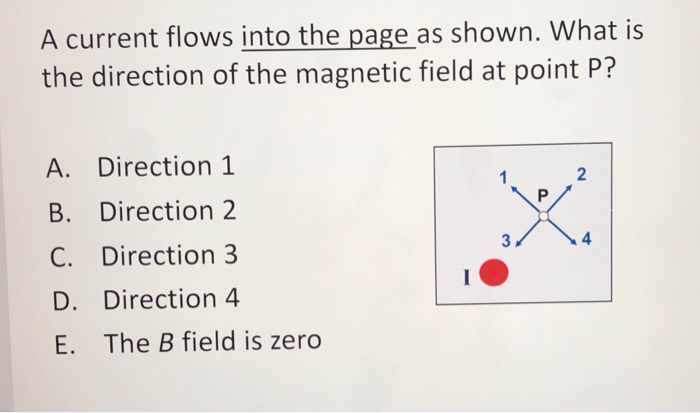 Solved A current flows into the page as shown. What is the | Chegg.com