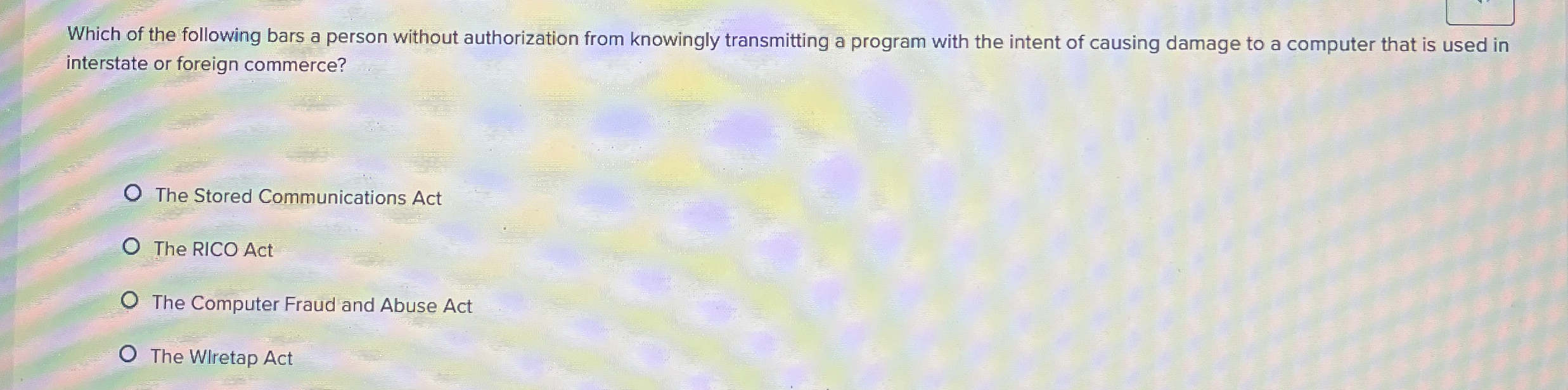 Solved Which of the following bars a person without | Chegg.com