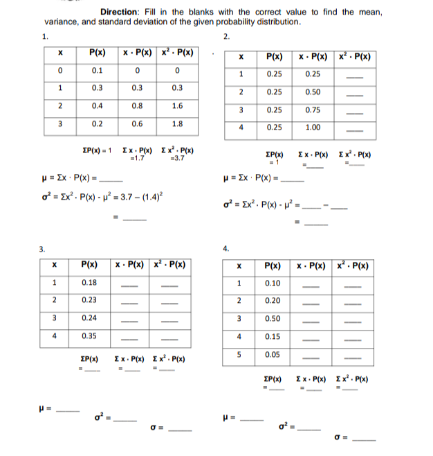 Solved 1. Direction: Fill in the blanks with the correct | Chegg.com
