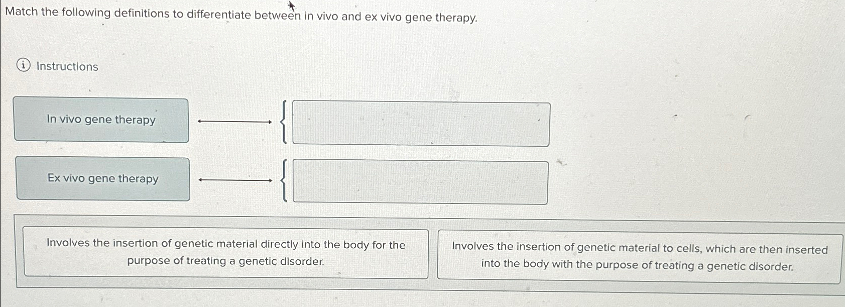 Solved Match the following definitions to differentiate | Chegg.com