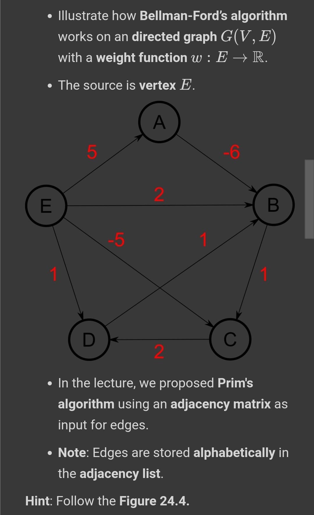 Solved The Bellman Ford Algorithm Illustrate How