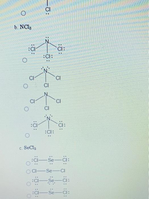 Solved Choose Lewis structures that obey the octet rule for | Chegg.com