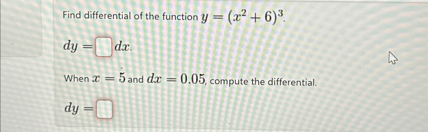 Solved Find differential of the function | Chegg.com