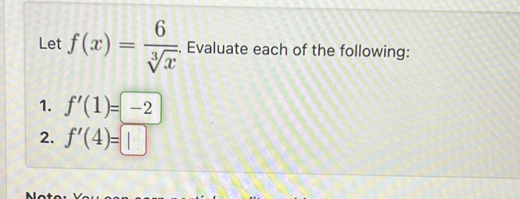 Solved Let f(x)=6x3. ﻿Evaluate each of the | Chegg.com