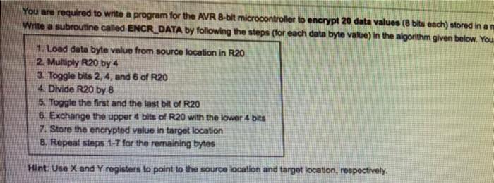Solved You Are Required To Write A Program For The Avr B Bit