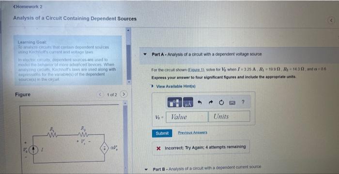 Solved Analysis of a Circuit Containing Dependent Sources 1. | Chegg.com