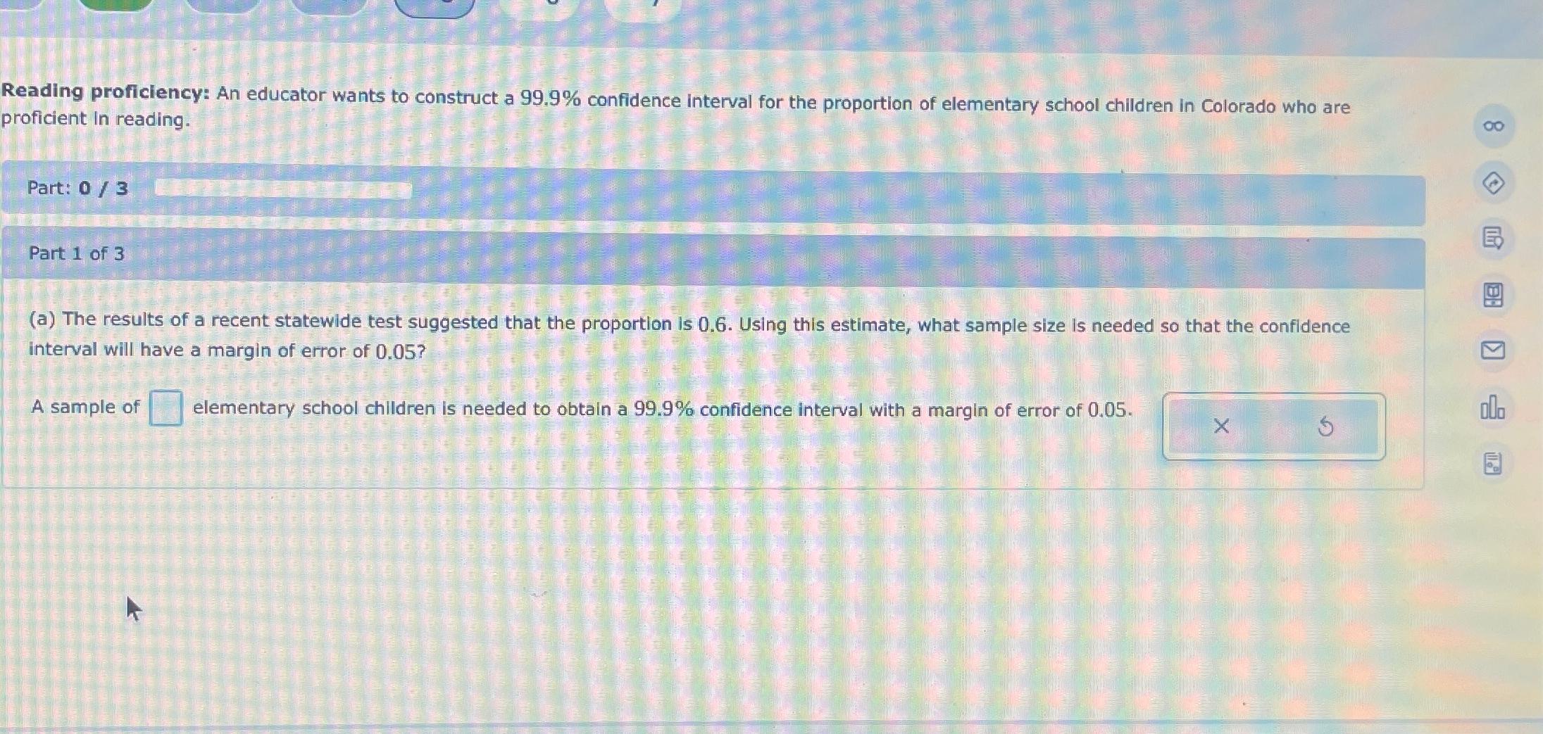 Solved Reading proficlency: An educator wants to construct a | Chegg.com