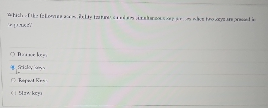 Solved Which of the following accessibility features | Chegg.com