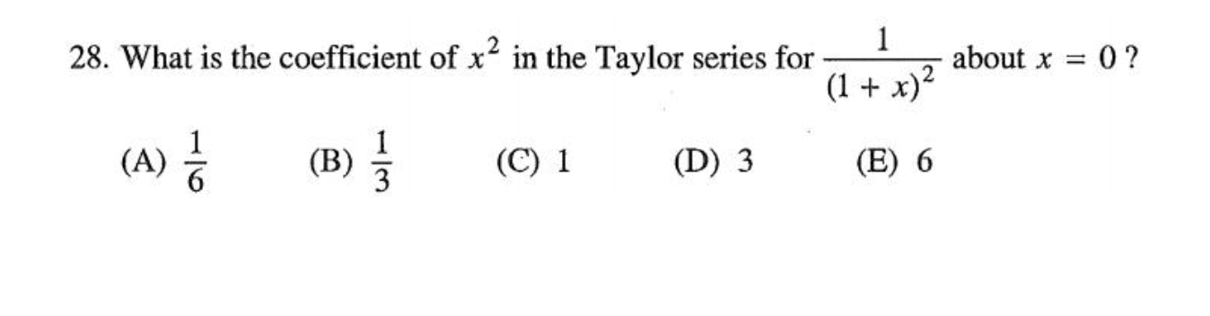 Solved What is the coefficient of x2 ﻿in the Taylor series | Chegg.com