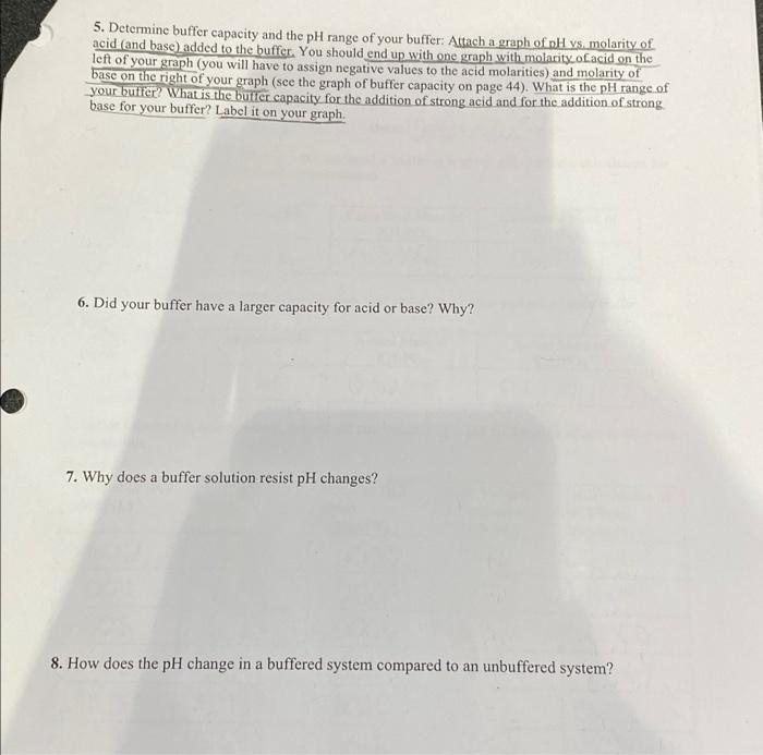 1. Buffer calculation: in class, you are assigned a | Chegg.com