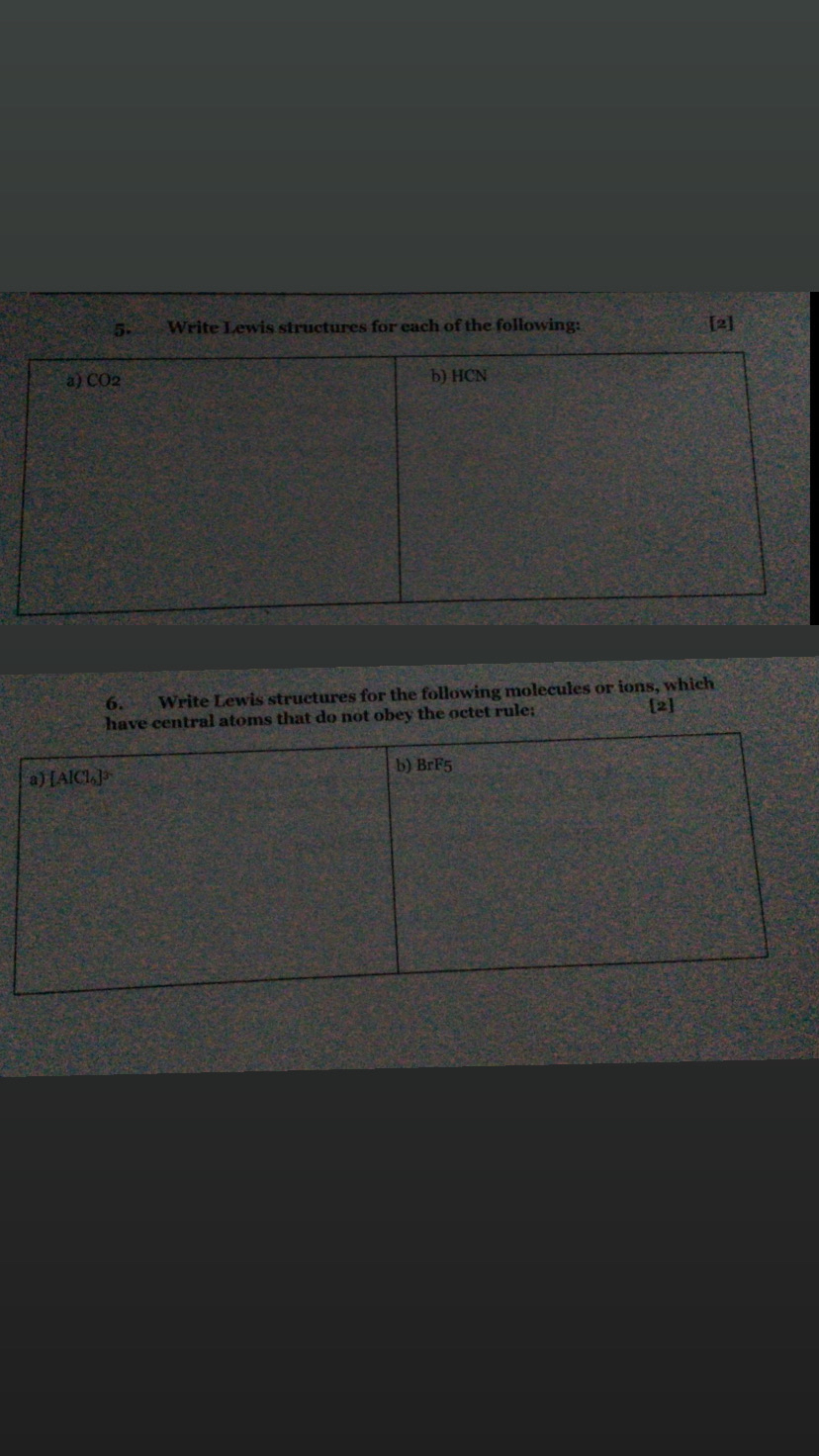 Solved Write Lewis structures for each of the | Chegg.com